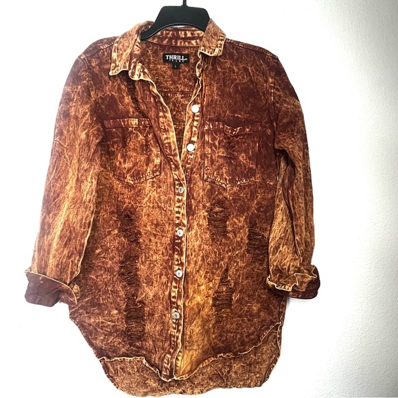 Thrill Jeans | Jackets & Coats | Thrill Jeans Heavily Distressed ...